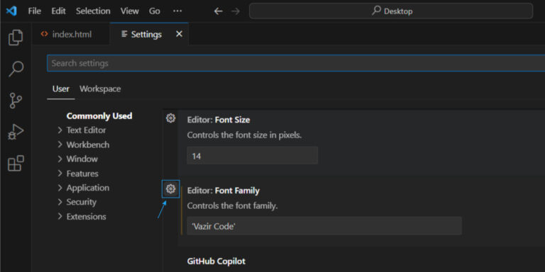 آموزش تغییر فونت VS Code