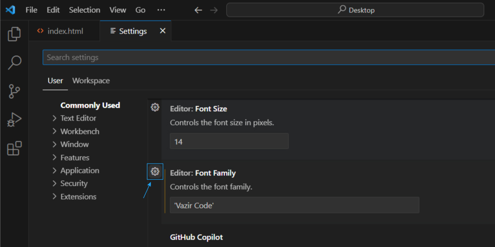 آموزش تغییر فونت VS Code